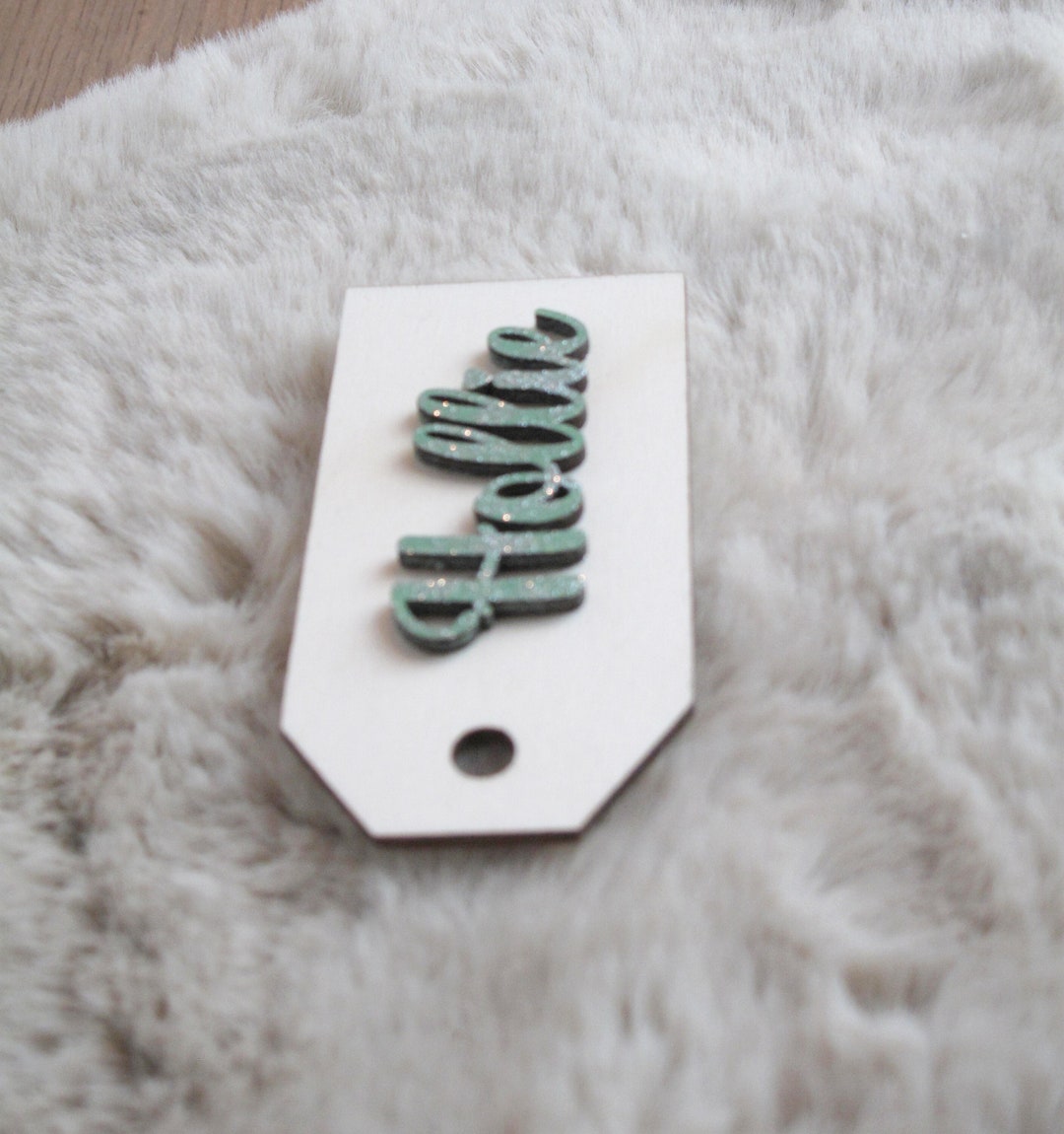 Natural Wooden Gift Tag With Raised Wording, Various Colours ...