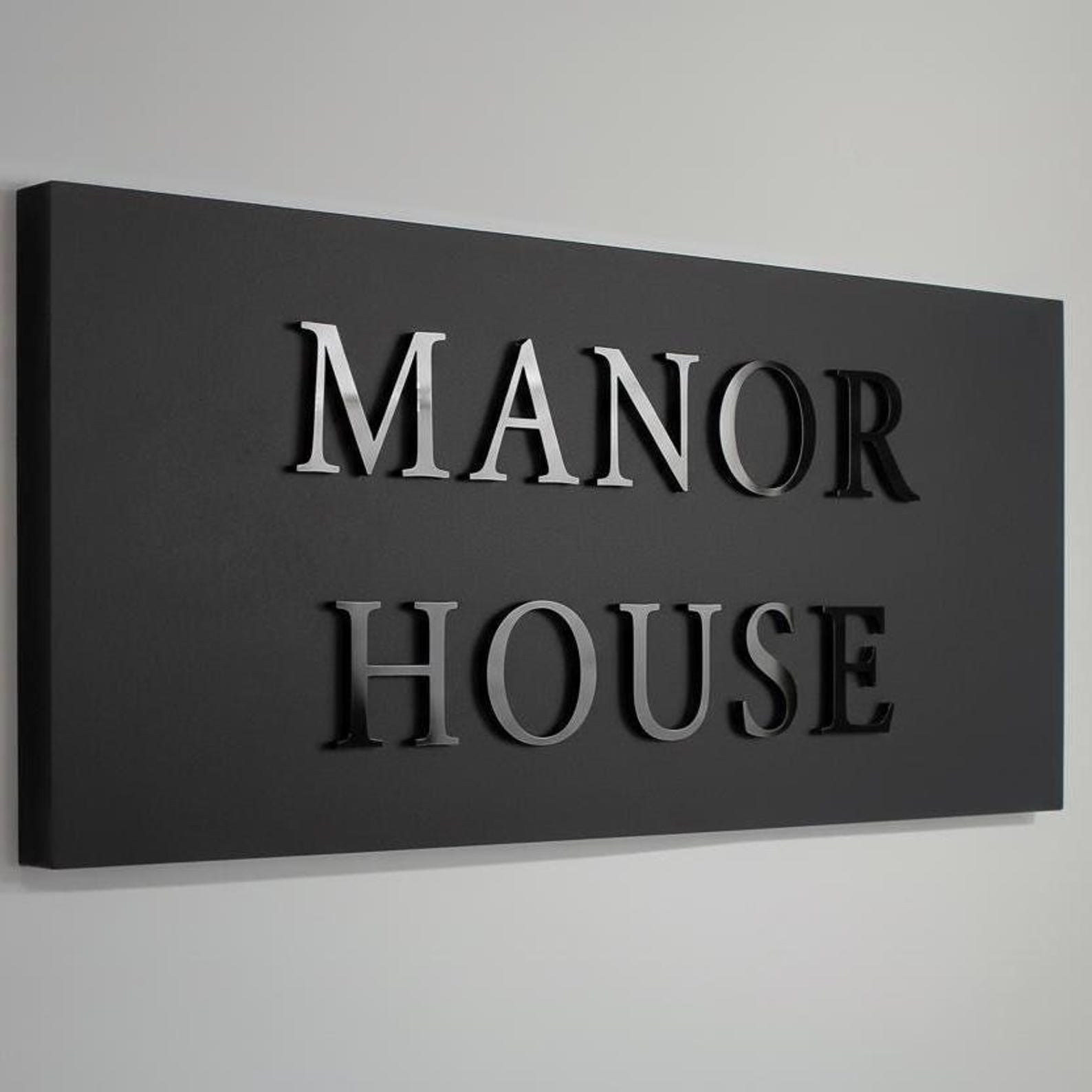 Large House Sign, Silver, Gold or Wood Effect Raised Design, Custom ...
