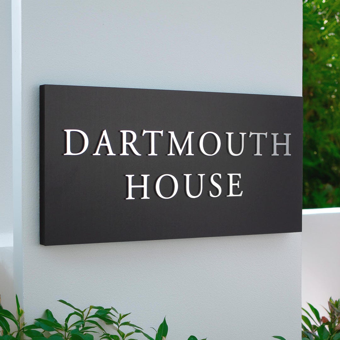 Large House Sign, Silver, Gold or Wood Effect Raised Design, Custom ...