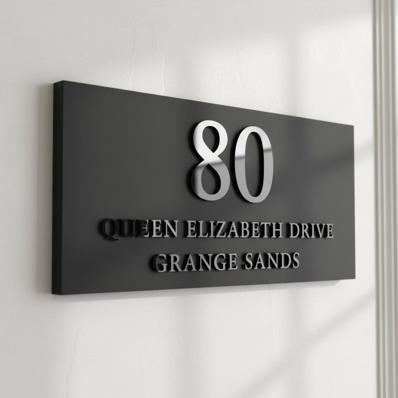 Large House Sign, Silver, Gold or Wood Effect Raised Design, Custom ...