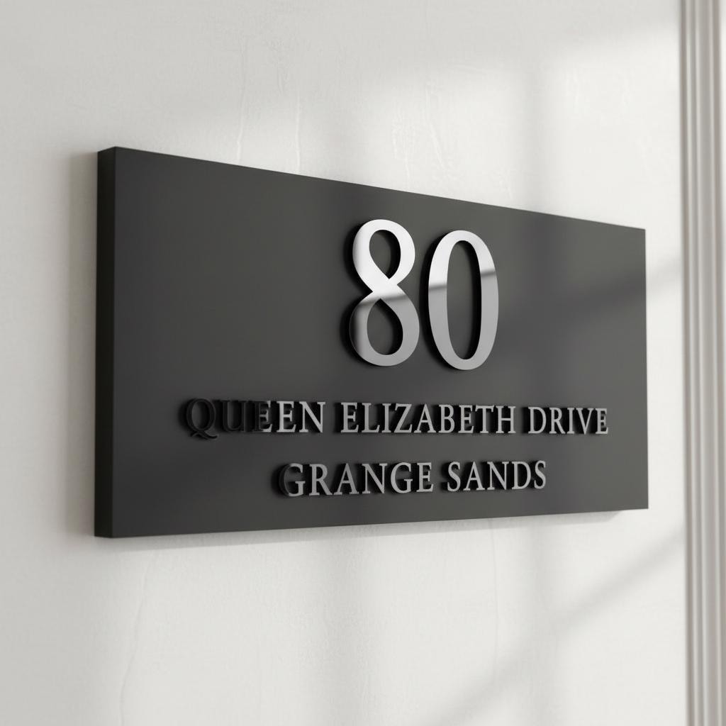 Large House Sign, Silver, Gold or Wood Effect Raised Design, Custom ...