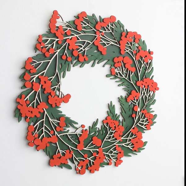 Painted Wooden Wreath - Etsy