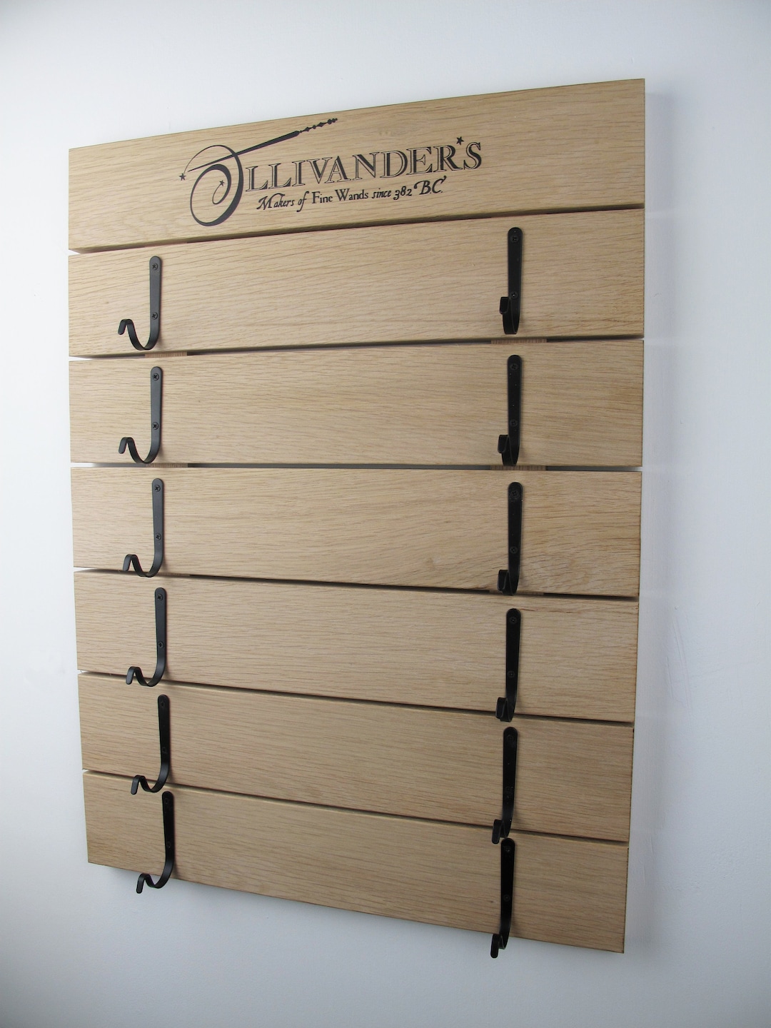 Solid Oak Wall Mounted Wand Display Available in Various - Etsy UK