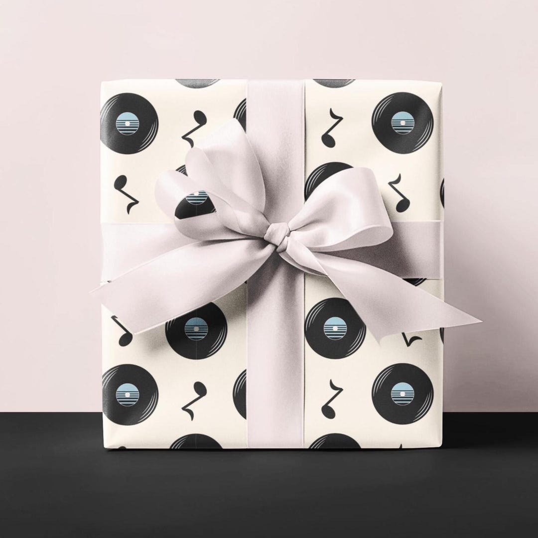 Vinyl Record Gift Wrapping Paper: Music Lover's Retro Design - Etsy