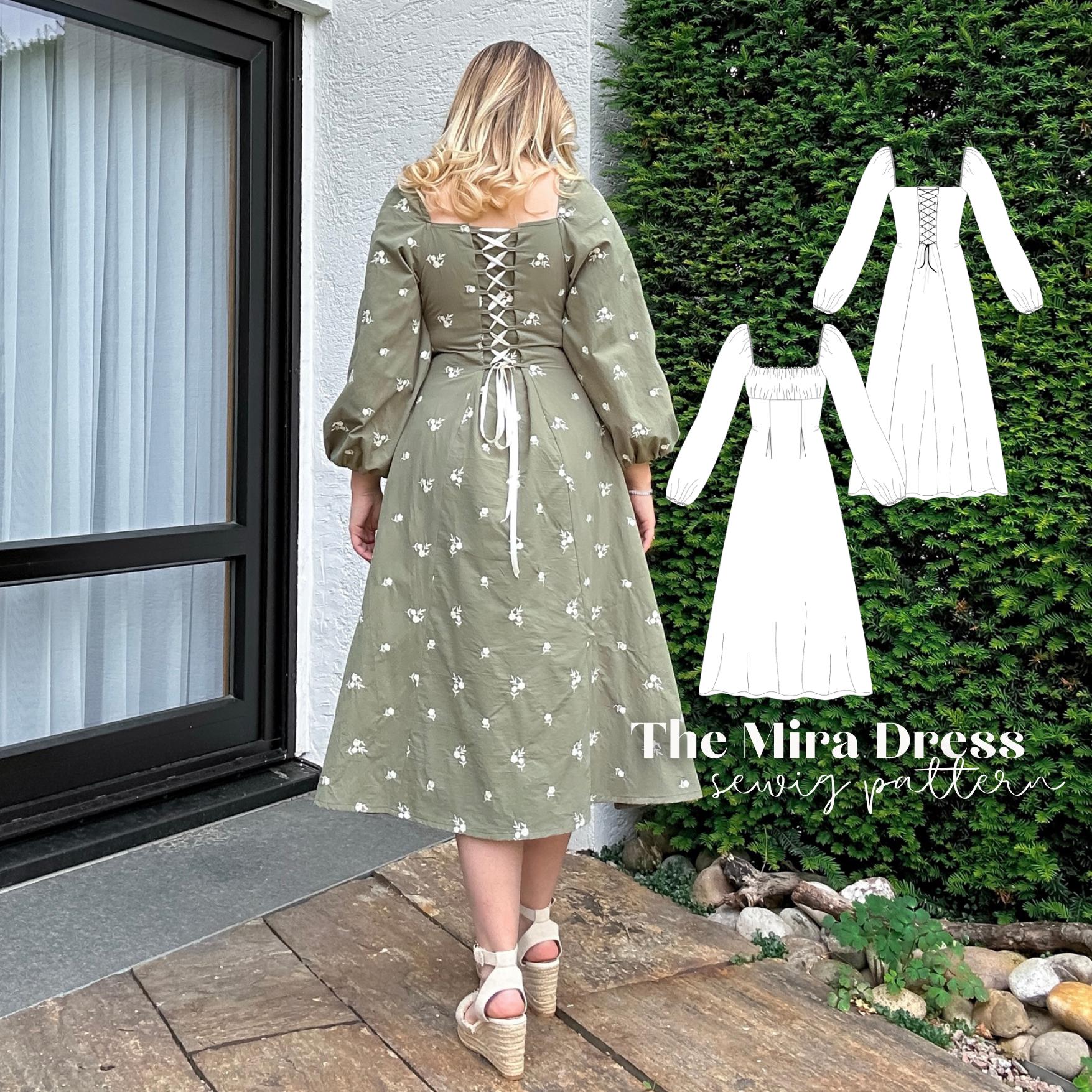 Mira Dress Sewing Pattern Sizes 34-56 - Milkmaid Summer/autumn Dress ...