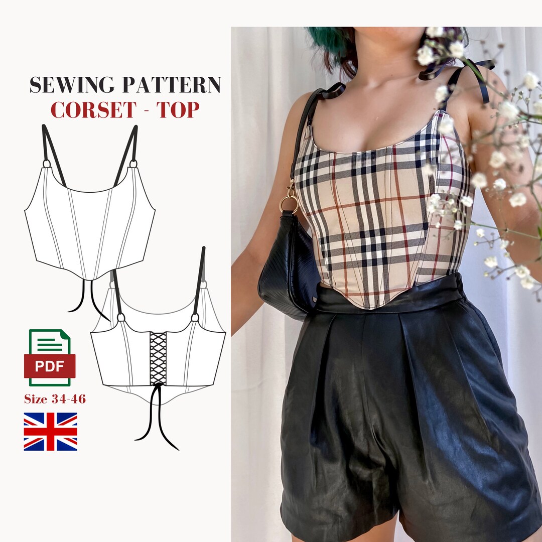 Corset Top Sewing Pattern english - Etsy