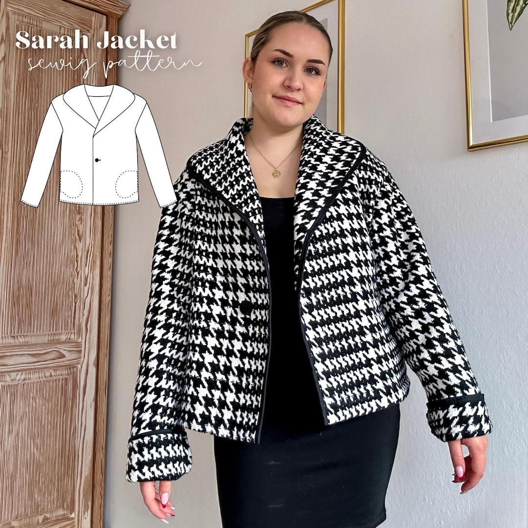 Sarah Jacket Blazer Sewing Pattern Size 34-56 German & English ...