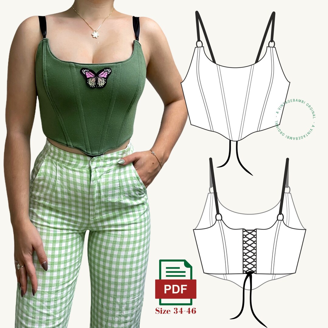 Corset - Top Sewing Pattern - Size 34-56 - German & English ...