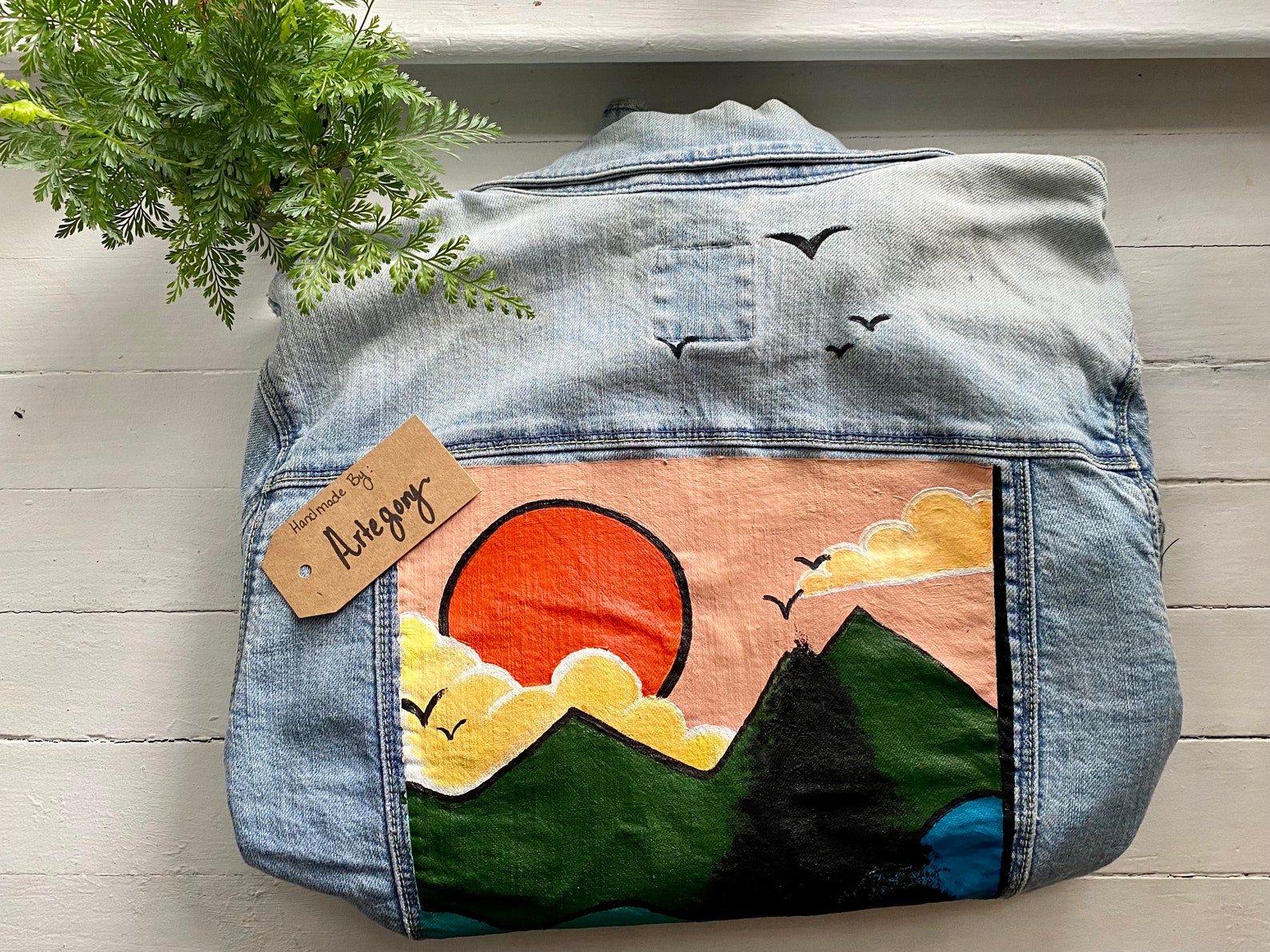 Alaska Skyline Inspired Hand Painted Denim Jacket - Etsy