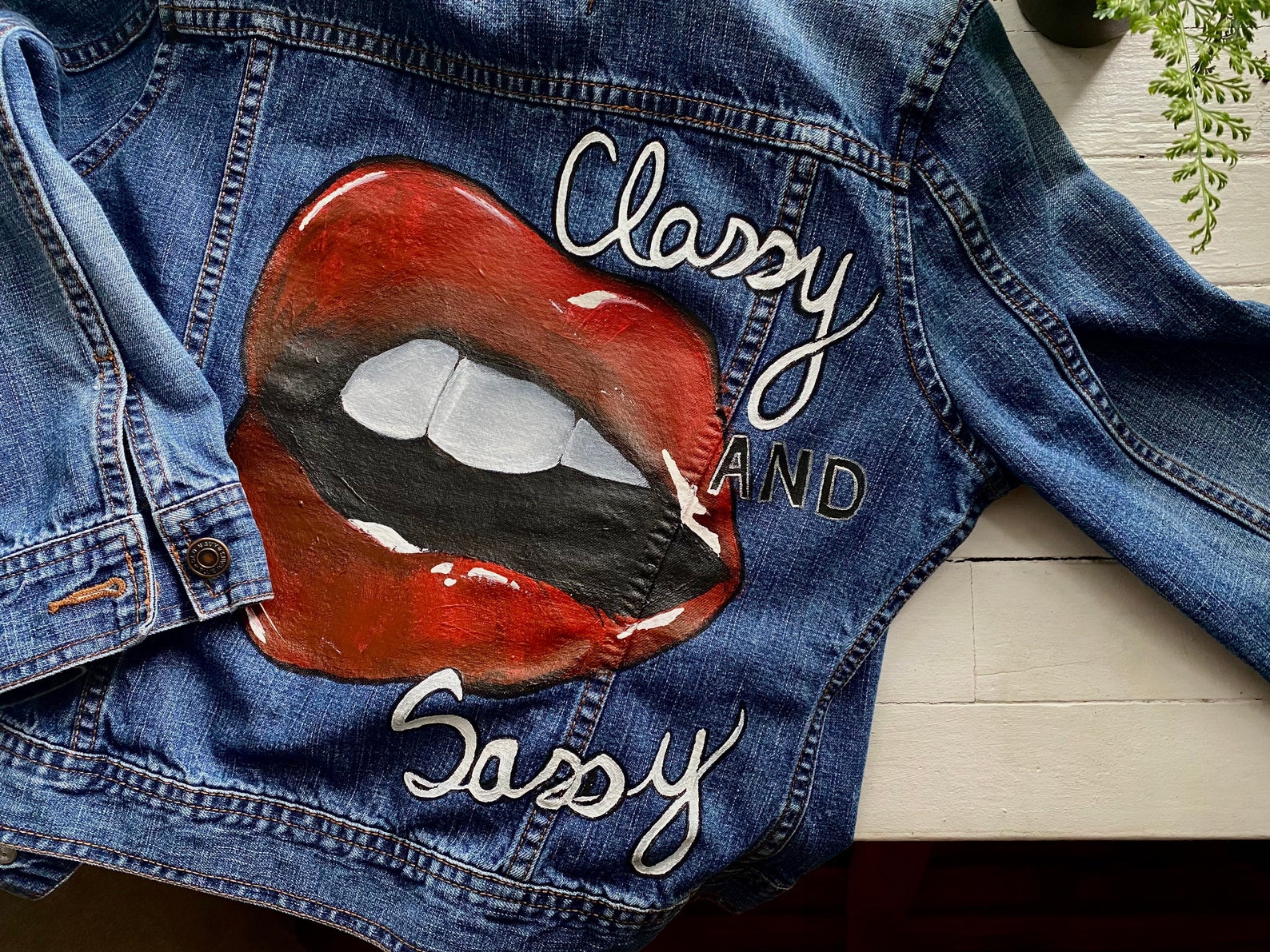 Pin up Rocker classy and Sassy Hand Painted Red - Etsy