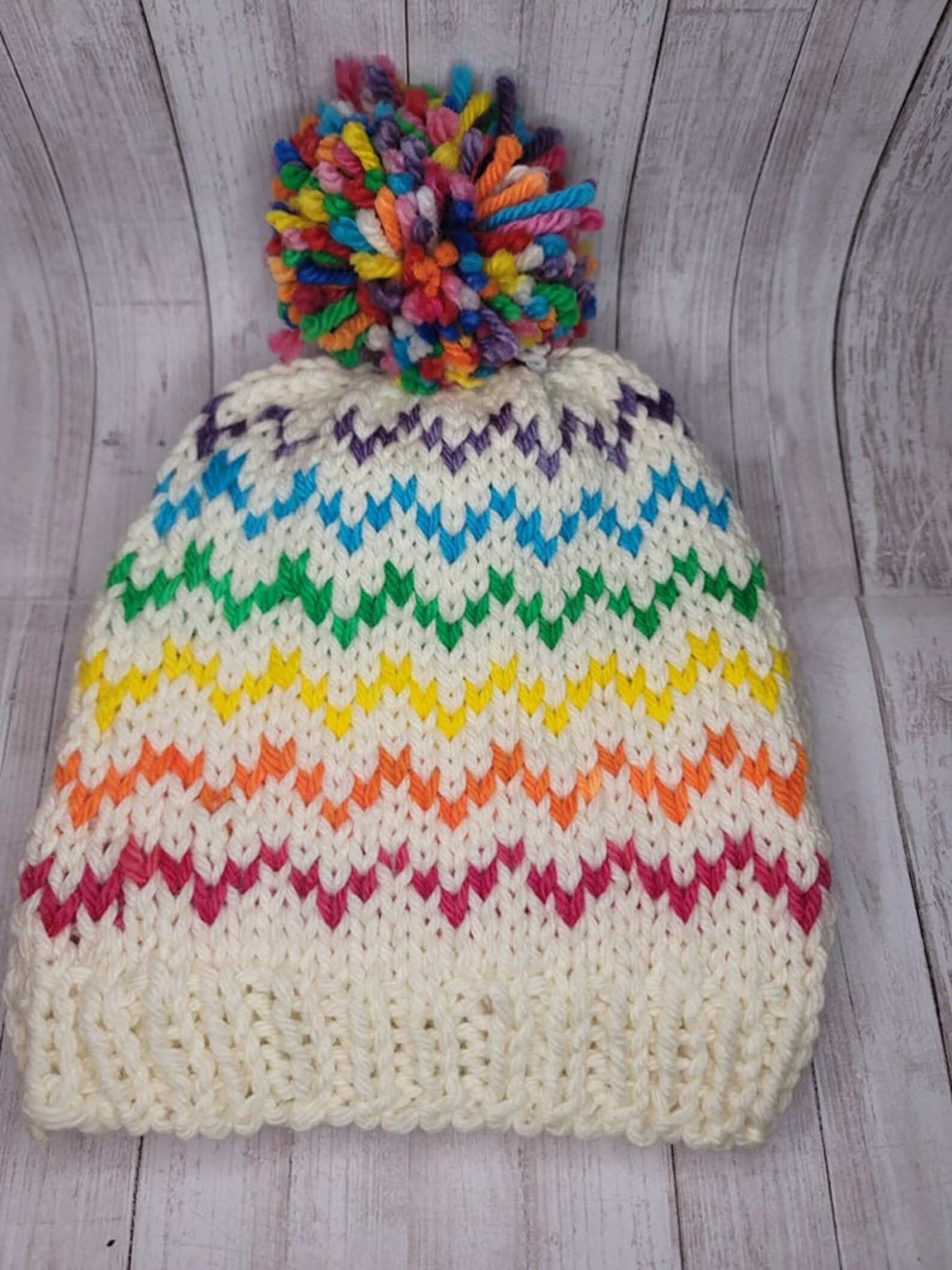 PATTERN Chunky RAINBOW Hat Pattern Rainbow Knitting Hat - Etsy