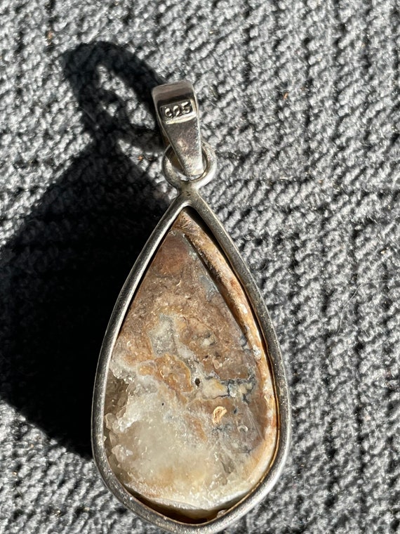 RARE Quartz Fossil Shell Pendant, Natural Fossil with… - Gem