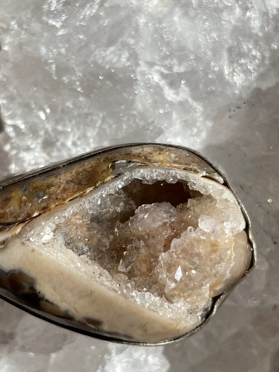 RARE Quartz Fossil Shell Pendant, Natural Fossil with… - Gem