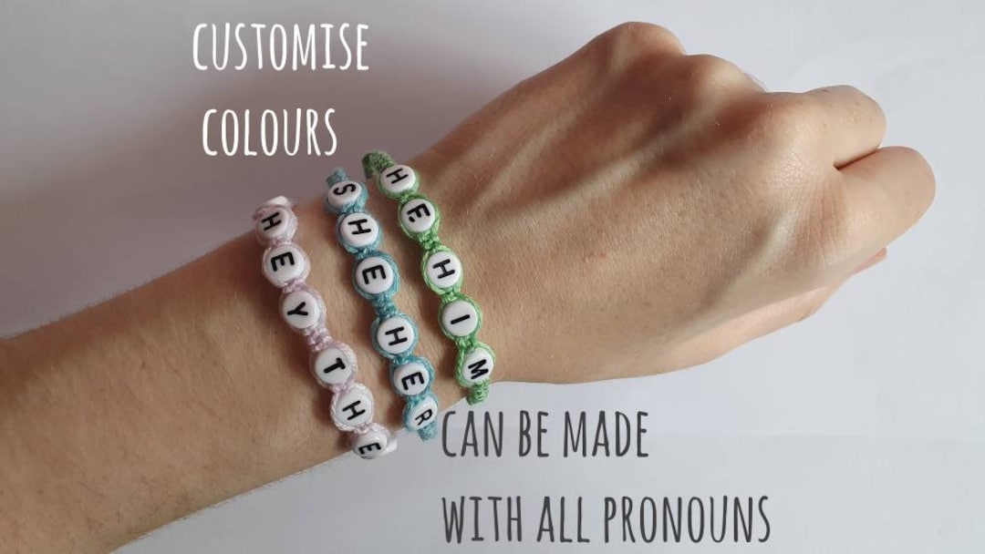 Pronoun Bracelets, LGBTQ Pride, Transgender, Non Binary, Agender ...