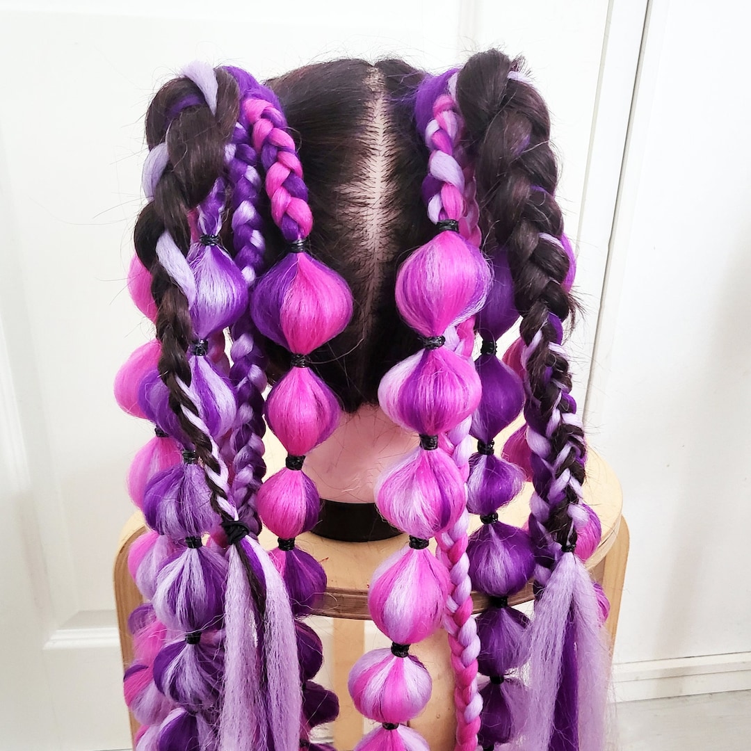 Set of 2 Festival Rave Braids Bubble Braids Rave Hair - Etsy
