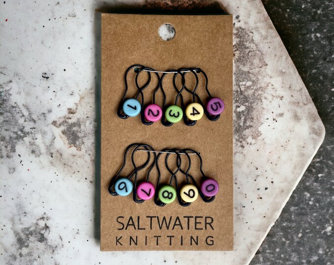 NUMBER MARKERS Bulb Pin Stitch Markers / Progress Keepers for Knitting ...