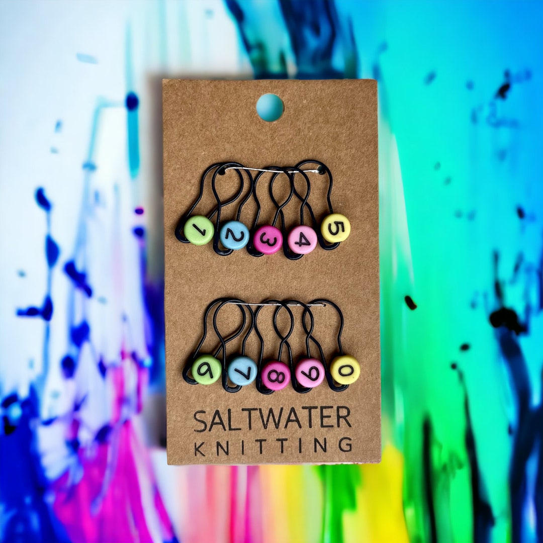 NUMBER MARKERS Bulb Pin Stitch Markers / Progress Keepers for Knitting ...