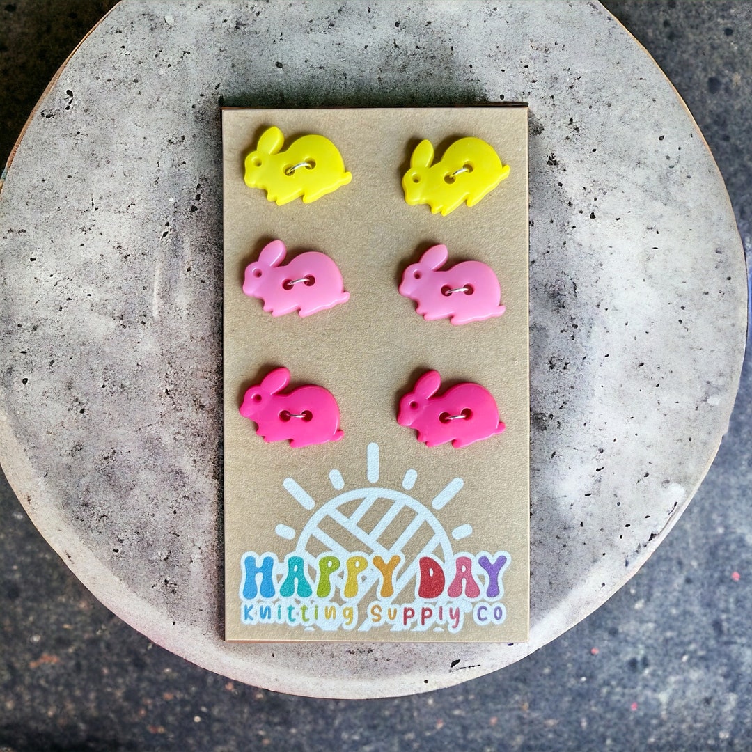 BUNNY BUTTONS - Colourful Buttons for Sewing / Knitting / Crochet ...