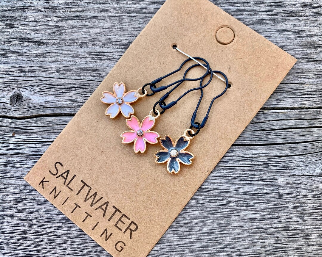 FLOWER Stitch Markers / Progress Keepers W Bulb Pins Knitting ...