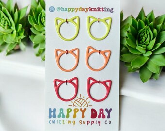 COLOURFUL CAT RINGS Small Snag Free Cat Stitch Markers Bright Colours Not for Crochet - Etsy
