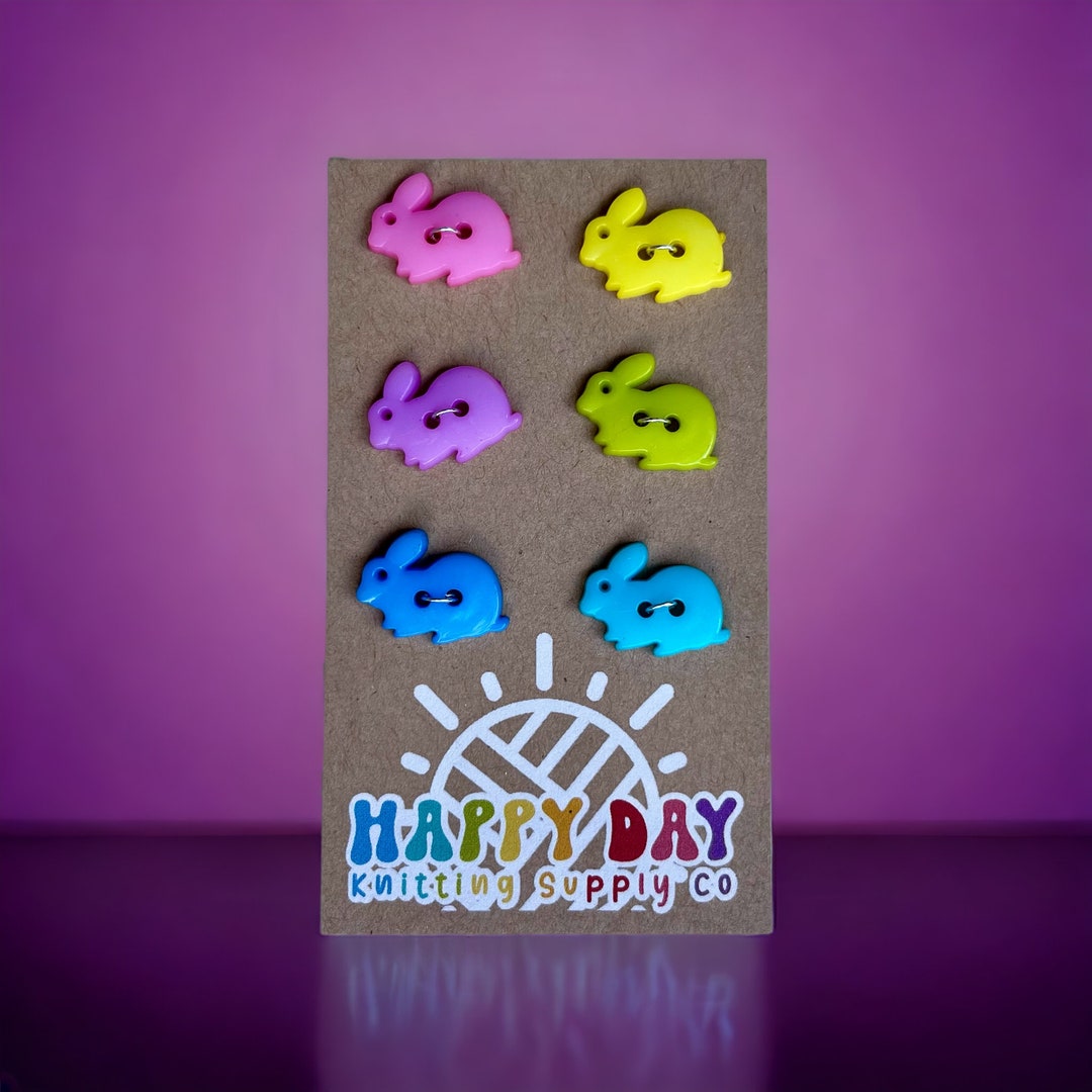 BUNNY BUTTONS Colourful Buttons for Sewing / Knitting / Crochet ...