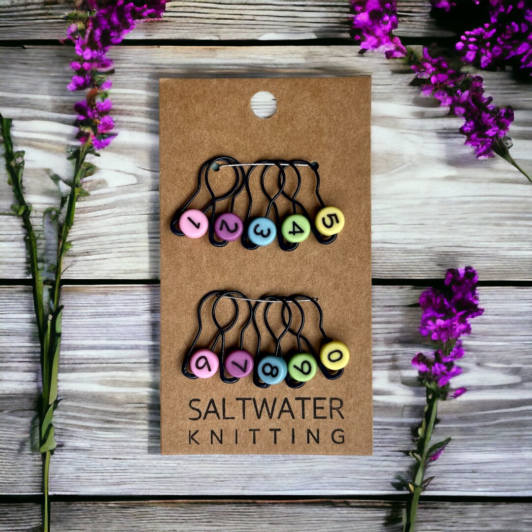 NUMBER MARKERS Bulb Pin Stitch Markers / Progress Keepers for - Etsy