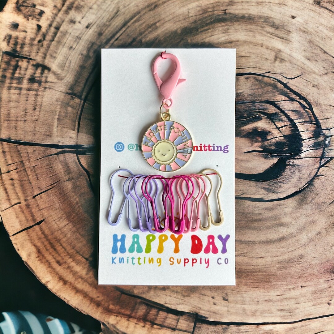 RADIATE POSITIVITY Stitch Marker / Progress Keeper W Lobster Claw Clasp ...