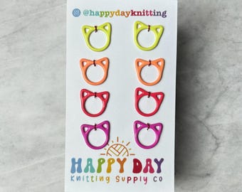 COLOURFUL CAT RINGS Small Snag Free Cat Stitch Markers Bright Colours Not for Crochet - Etsy
