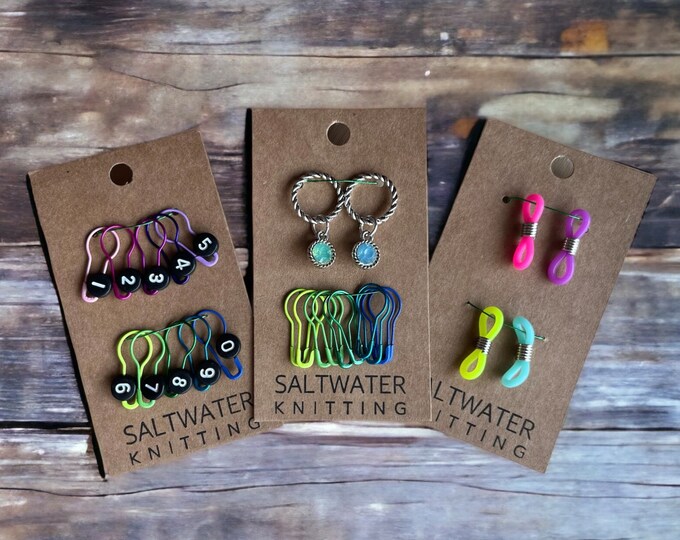 KNITTER’S VALUE PACK - Blue & Green - Snag Free Stitch Markers + Bulb ...