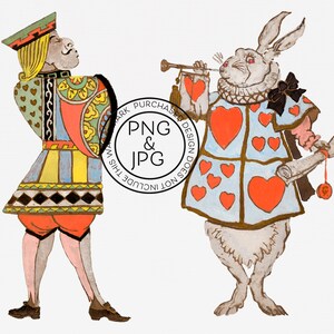 Alice in Wonderland Clip Art, King, Queen, Knave of Hearts, White ...