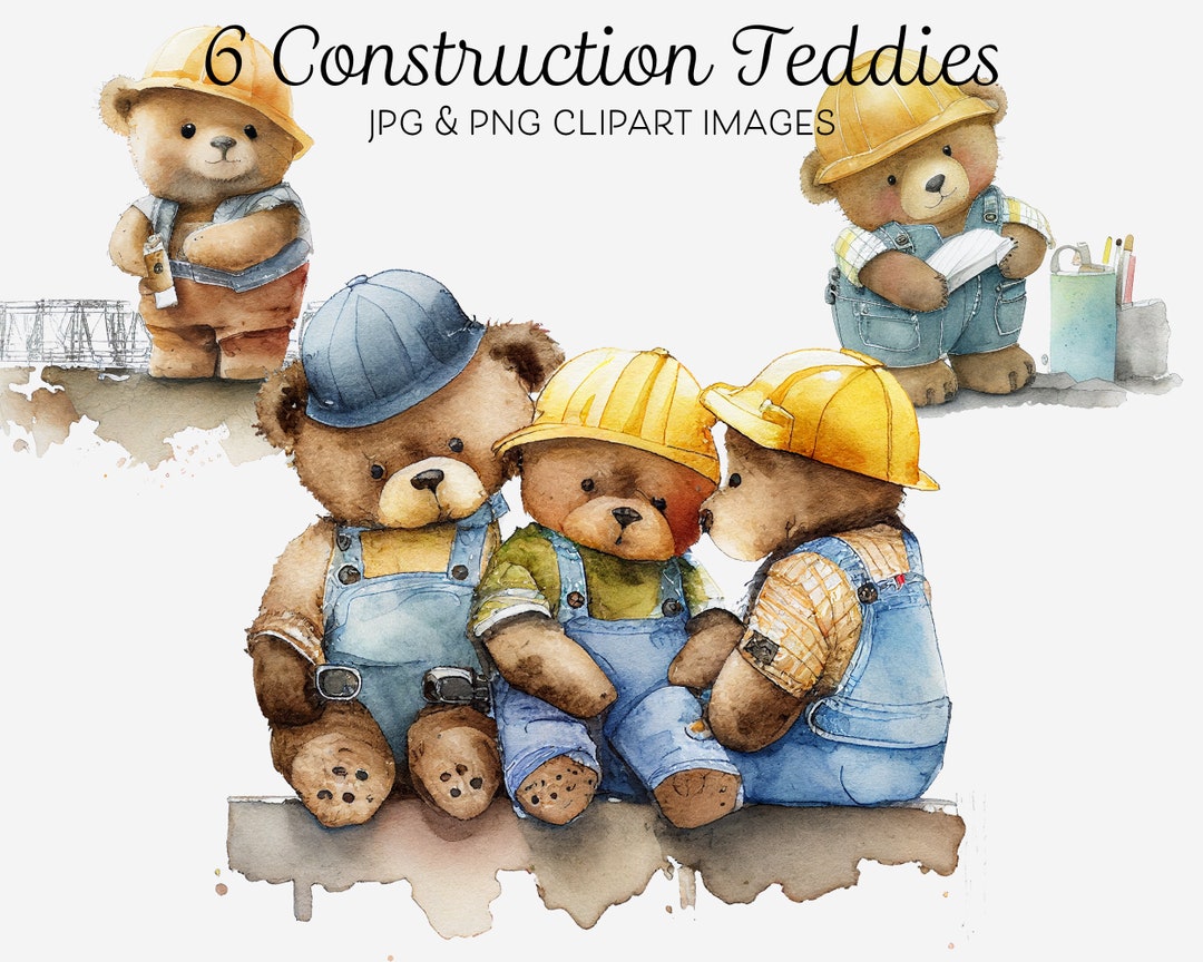 Construction Teddy Bears Hard Hat Construction Workers Cute - Etsy