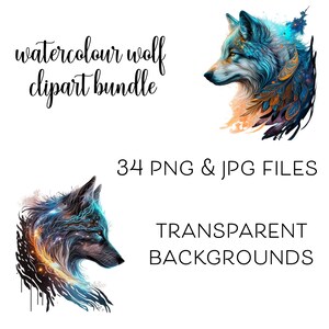 Wolf Clipart Watercolor Wolf Fantasy Art Wolf Graphics Wolf Head ...