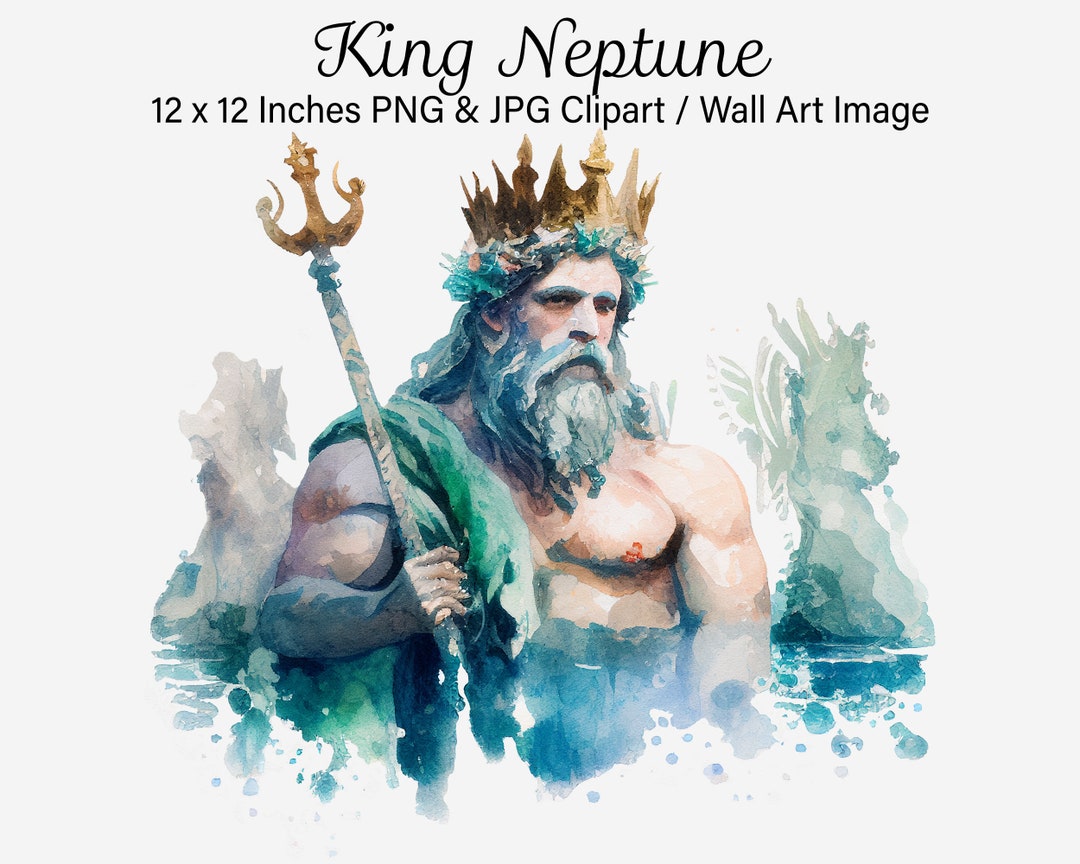 King Neptune Clipart, Roman God of Waters and Seas, Fantasy Art ...