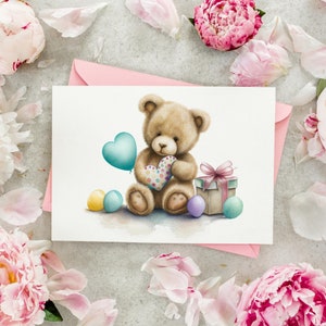 Easter Teddy Bear Clipart Bundle, Cute Teddies, Easter Card Clipart ...