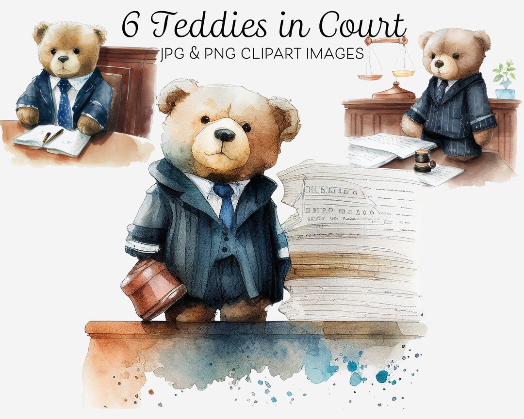 Lawyer Clipart Bundle Teddy Bears in Court Legal Clipart - Etsy
