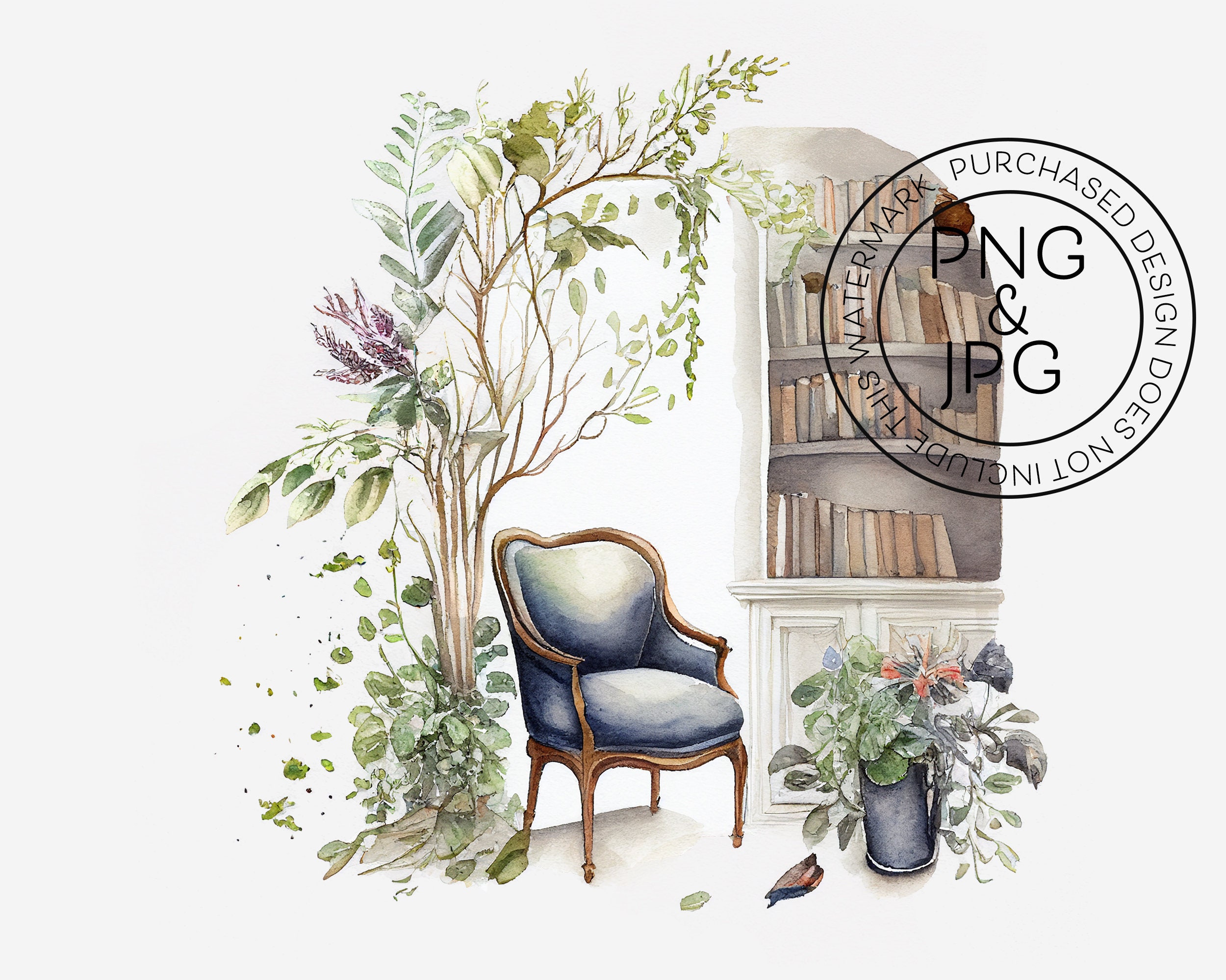 Botanical Library Clipart Secret Reading Room Library - Etsy Canada