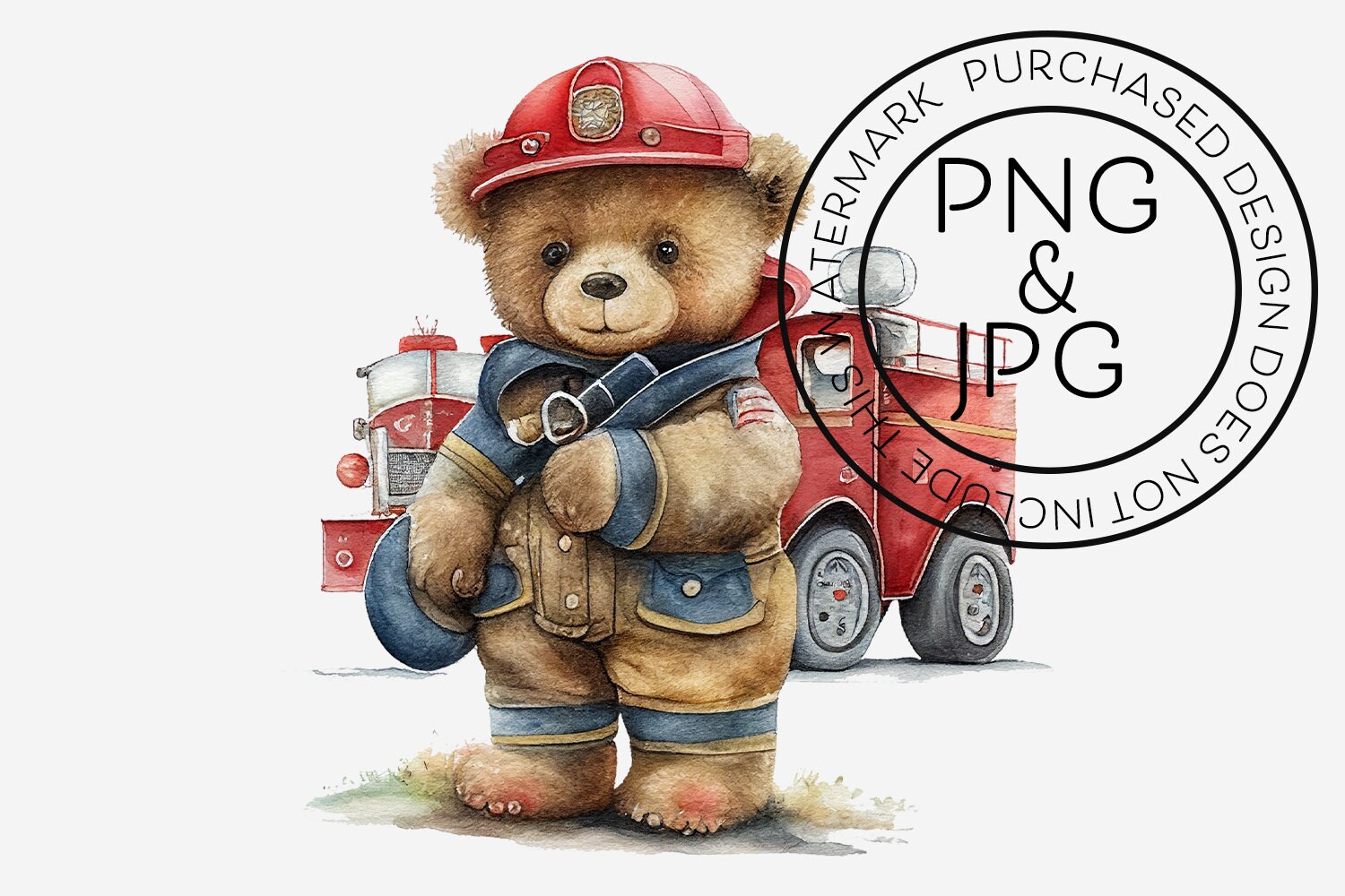 Fireman Teddy Bears Clipart Fire Truck Fire Fighters Wall - Etsy Australia