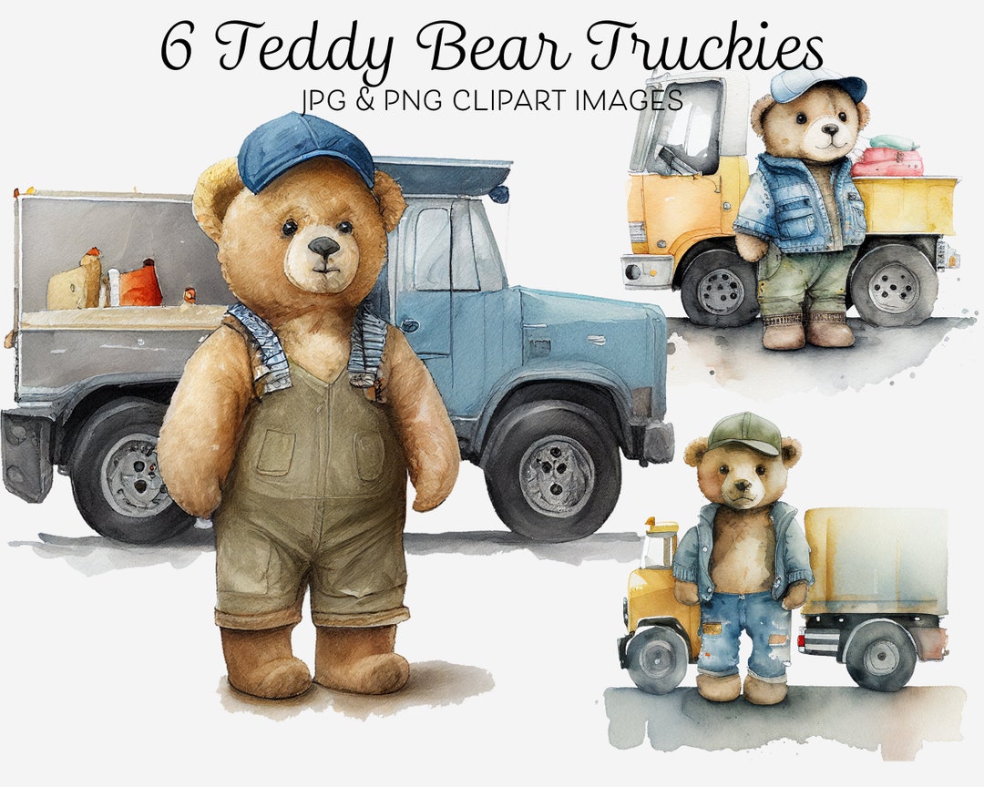 Truck Driver Clipart Cute Teddy Bears Truckie Teddies Funny - Etsy