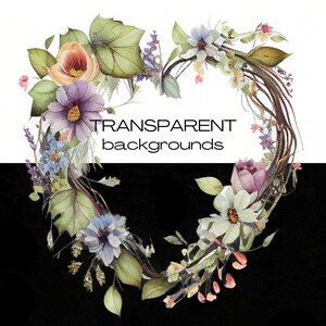 Boho Floral Wreath, Mothers Day Clipart Bundle, Heart Wreath, Mothers ...