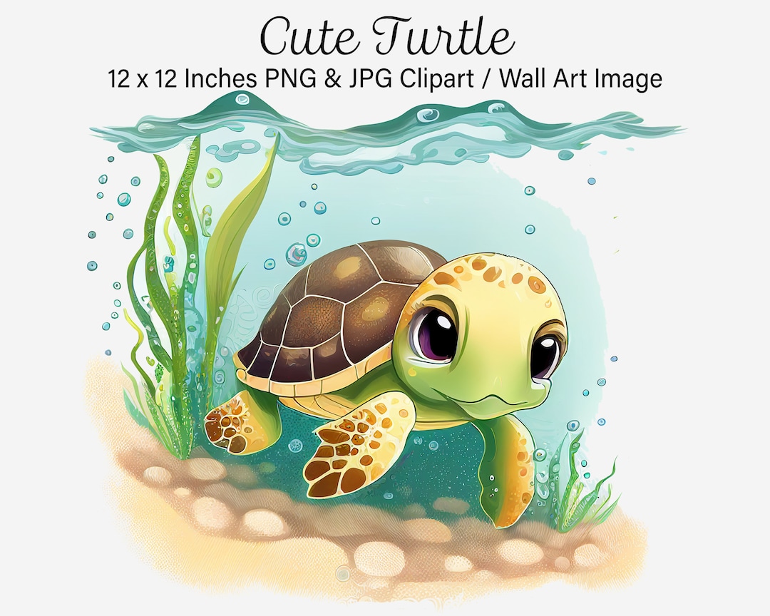 Cute Turtle Clipart, Turtle Png, Sea Turtle, Ocean Animals, Seaweed ...