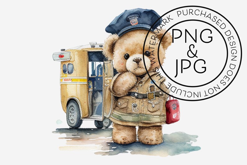 Paramedic Teddy Bear Clipart Ambulance Medical Occupation - Etsy UK