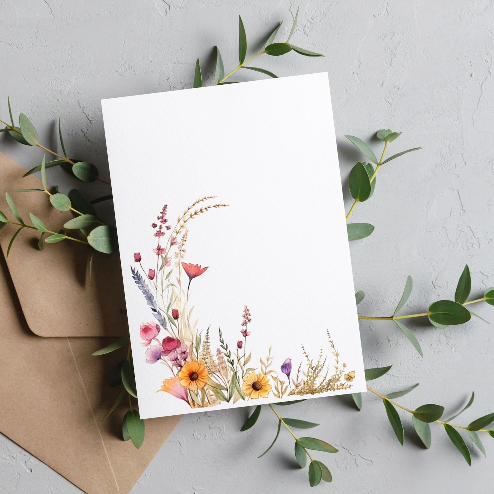 Wildflower Clipart Watercolor Clipart Floral Corner Border Wreath Png ...