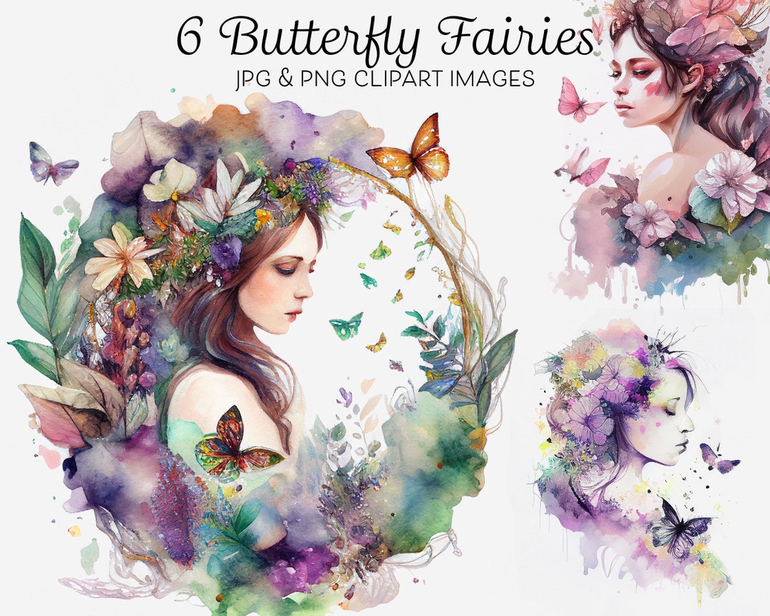 Butterfly Fairy Clipart Bundle Fairies Png Elegant - Etsy