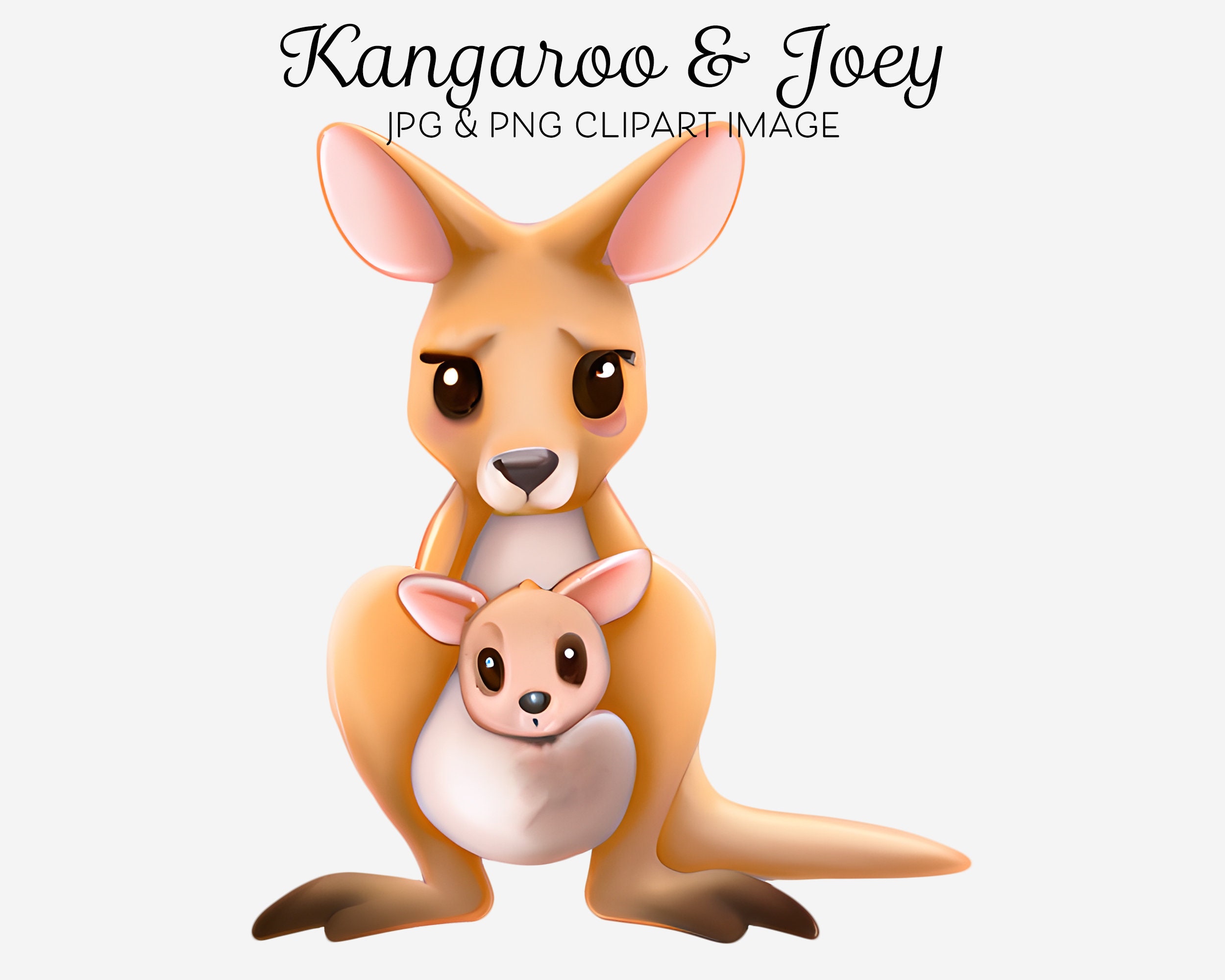 Kangaroo With Baby Clipart