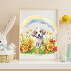 Puppy Clipart, Rainbow Clipart, Puppy Png, Watercolor Rainbow, Kids ...