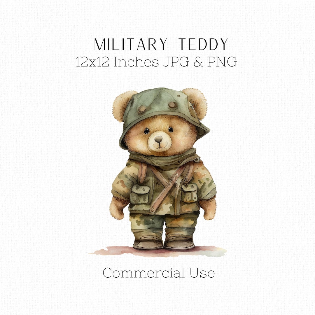 Teddy Bear in Camo Clothing Army Cute Teddy Army Uniform Military Teddy ...