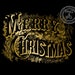 Merry Christmas Card Design, Gold Vintage Font, Antique Printable ...