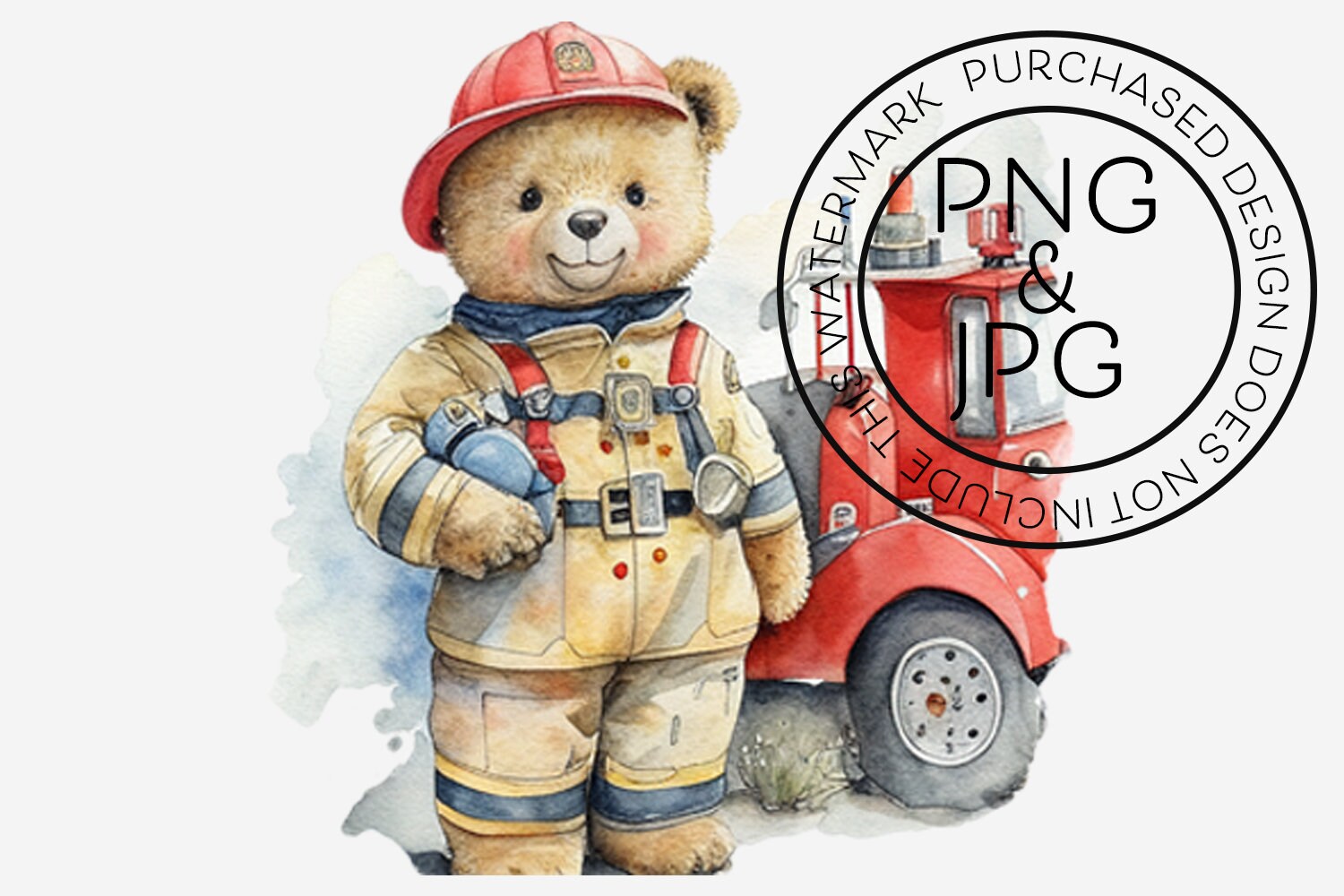 Fireman Teddy Bears Clipart Fire Truck Fire Fighters Wall - Etsy Australia