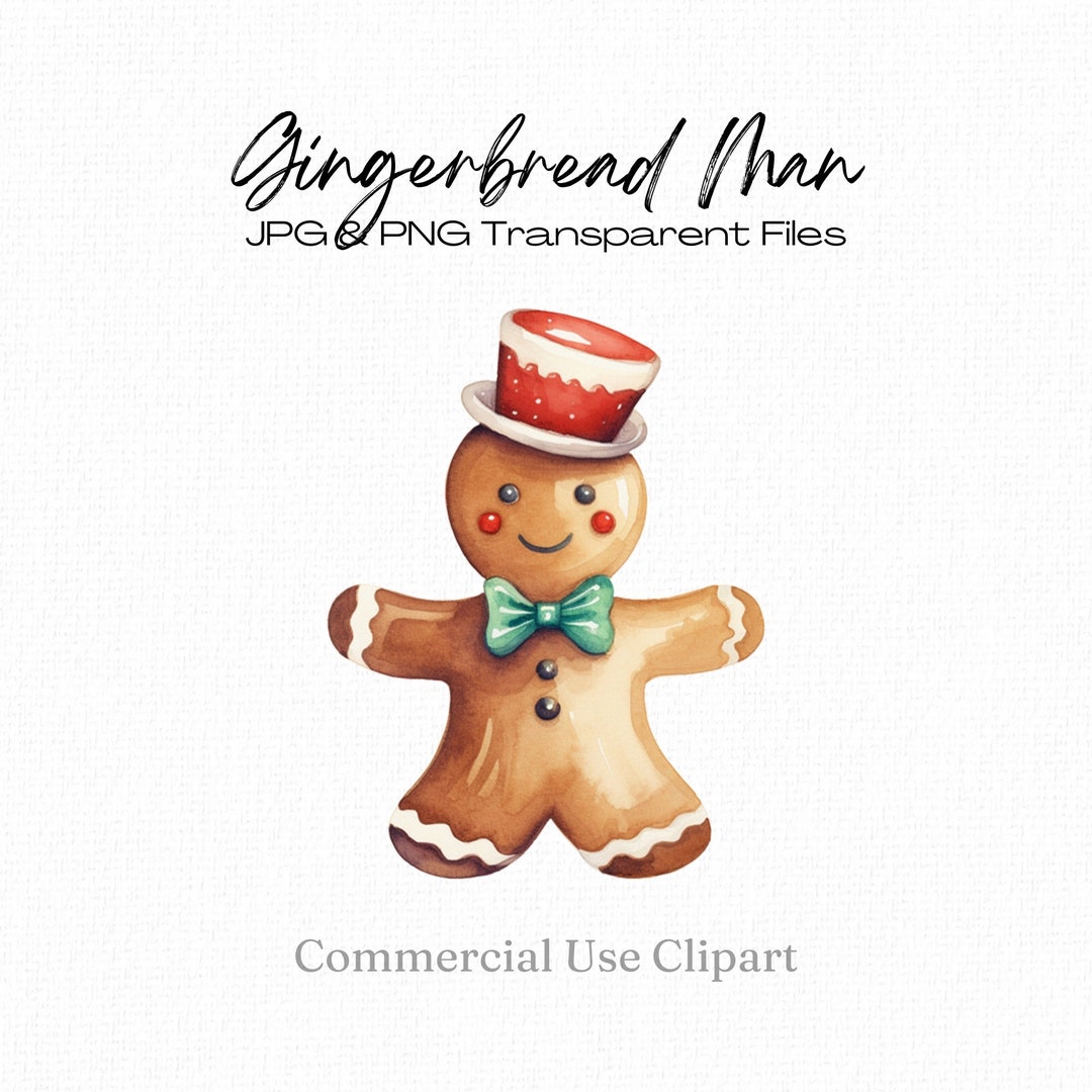 Gingerbread Man Clipart Christmas Card Clipart Christmas Decoration ...