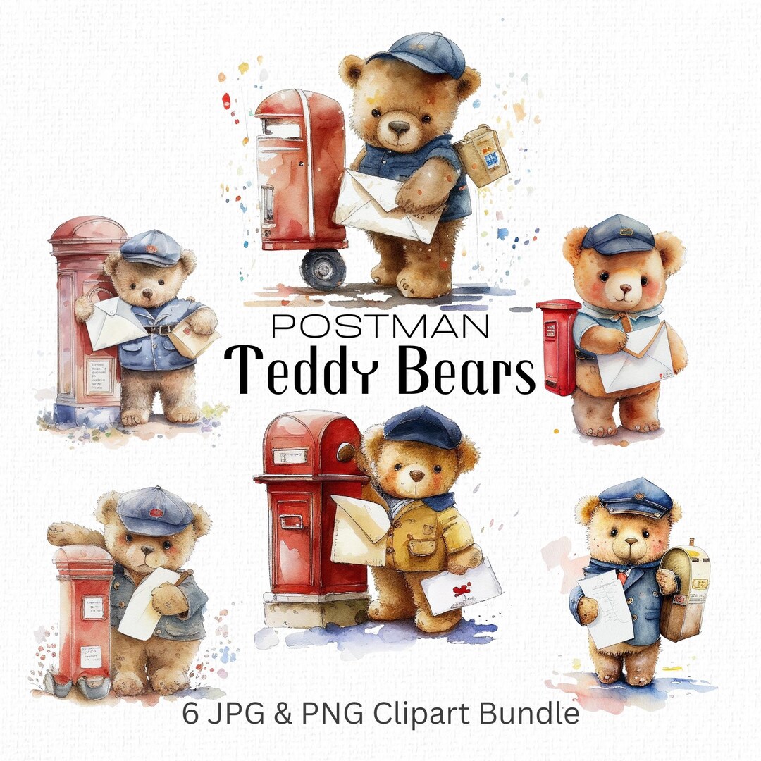 Postman Teddy Bears, Occupation Clipart, Letterbox, Letters, Postie ...